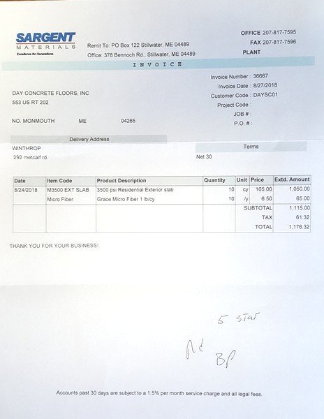 My ready mix concrete prices for 3000, 3500, & 4000 psi concrete